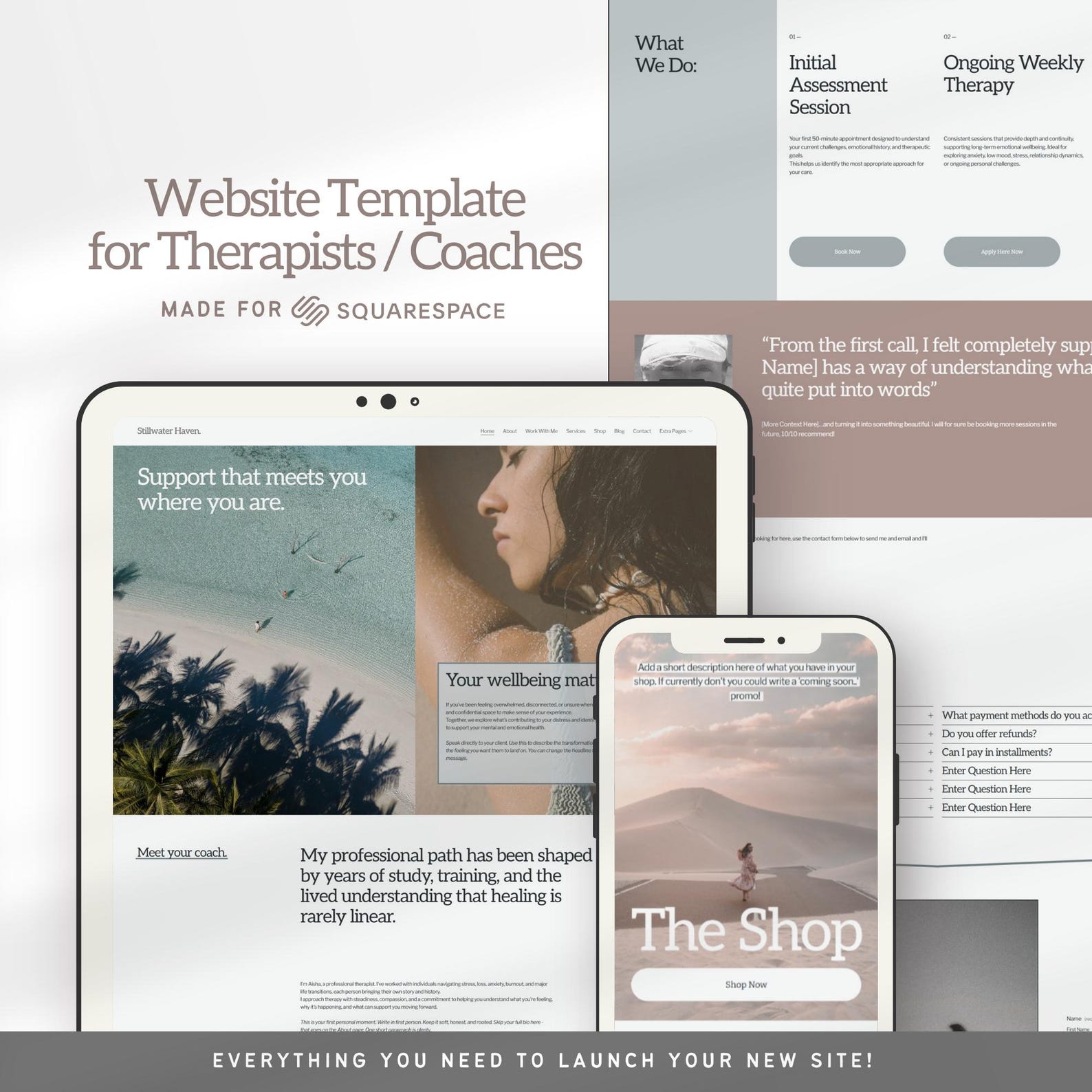 Squarespace 7.1 Website Template for Wellness Coaches, Therapists ...