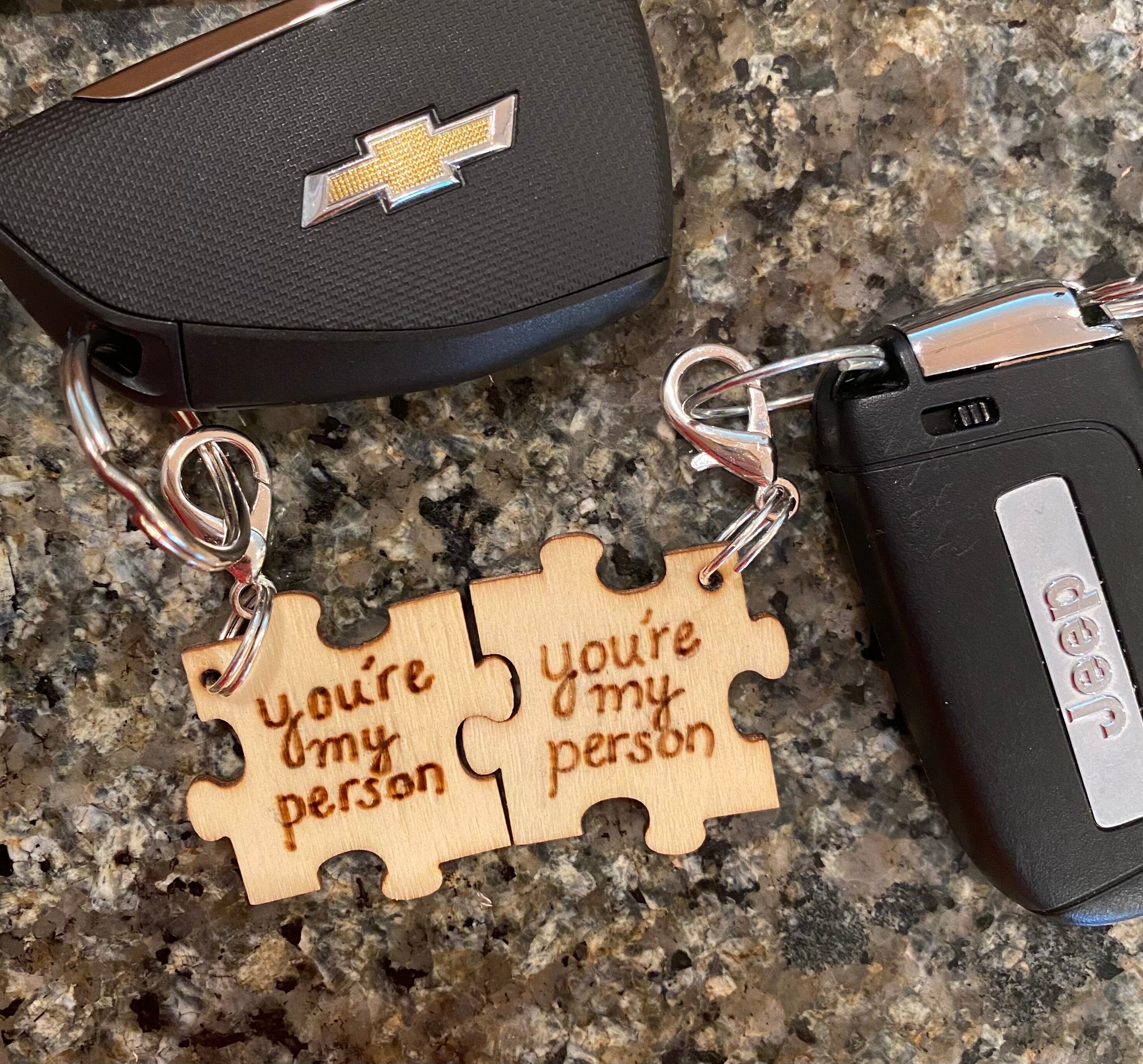 Puzzle Piece Keychain Couples Keychain - Etsy