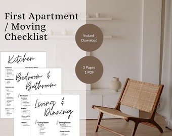 First Apartment Checklist Printable Move-in Preparation New Home ...