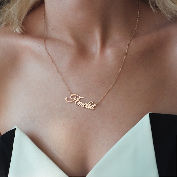 Gold Name Necklace - Etsy