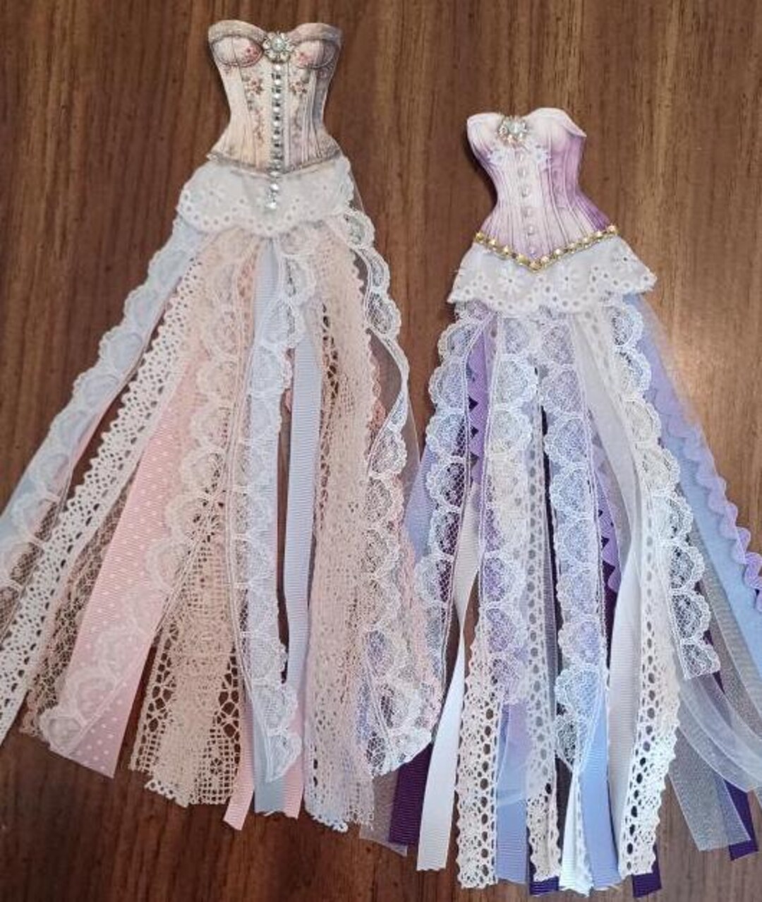 Pair of Handmade Paper and Lace Paperclip Corset Dresses Are Perfect ...