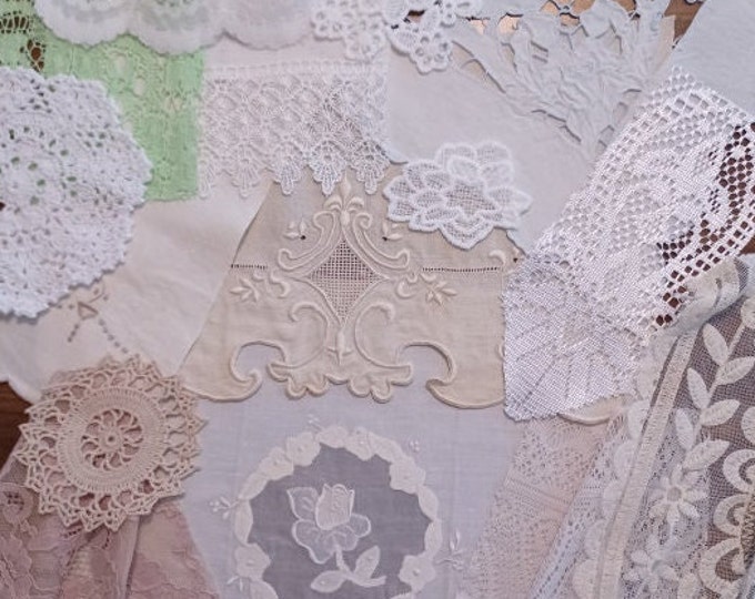 Lacey Bundle 1 Has Lots of Pretty Lace and Embroidered Linen Pieces ...