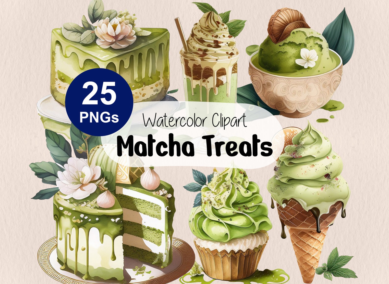 Everything Matcha Clipart, Matcha Dessert Clipart, Matcha Sweet, Matcha ...