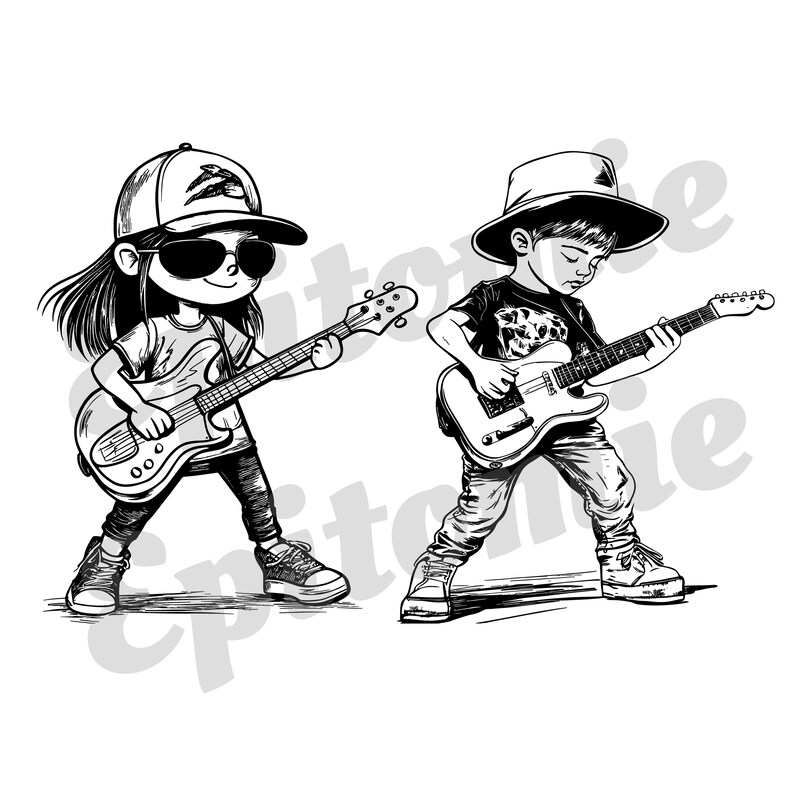 Kid Rockstar SVG | Young Musician Clipart | Music Class Decor Craft ...
