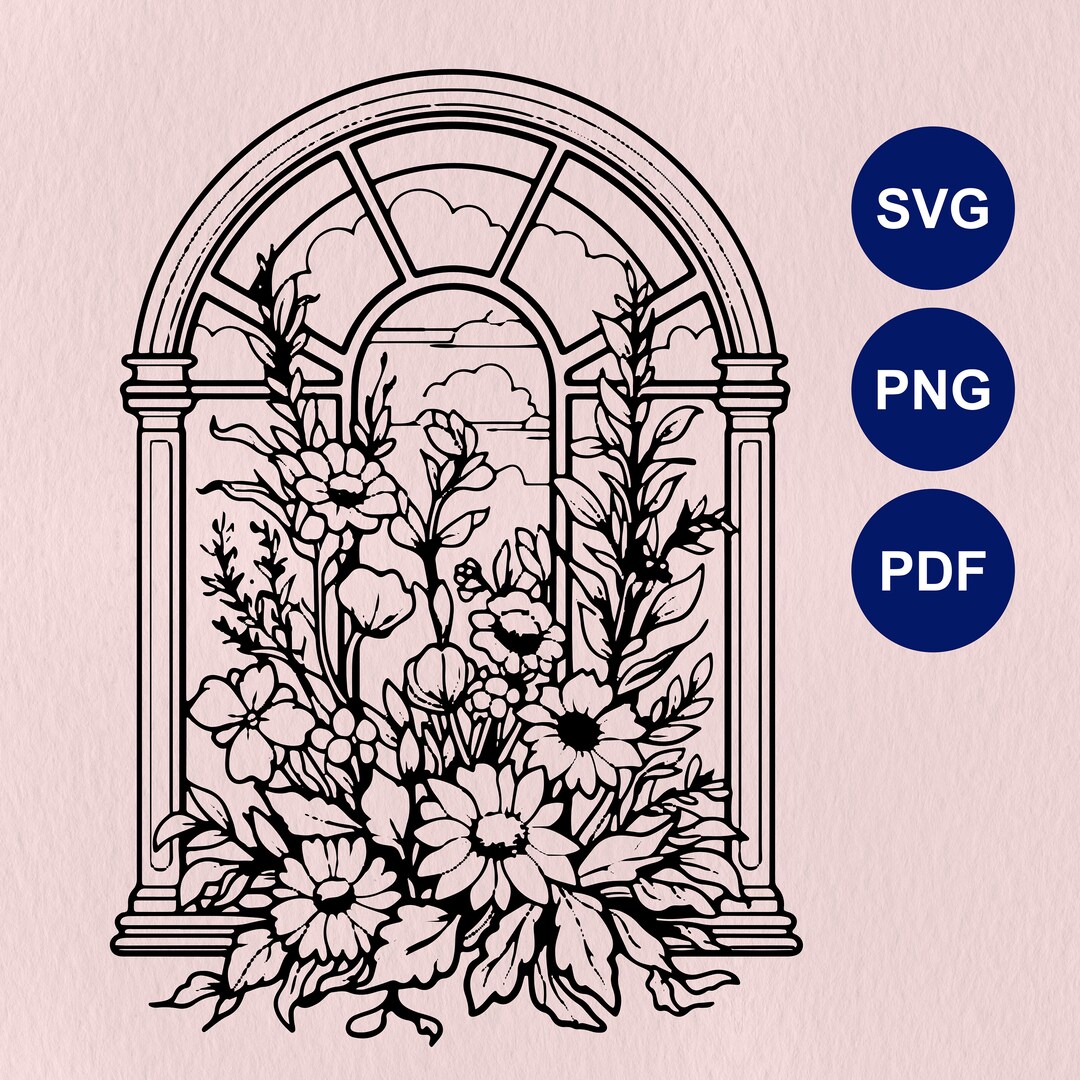 Fairy Tale Window SVG, Flower Window Cricut File, Fairy Tale ...