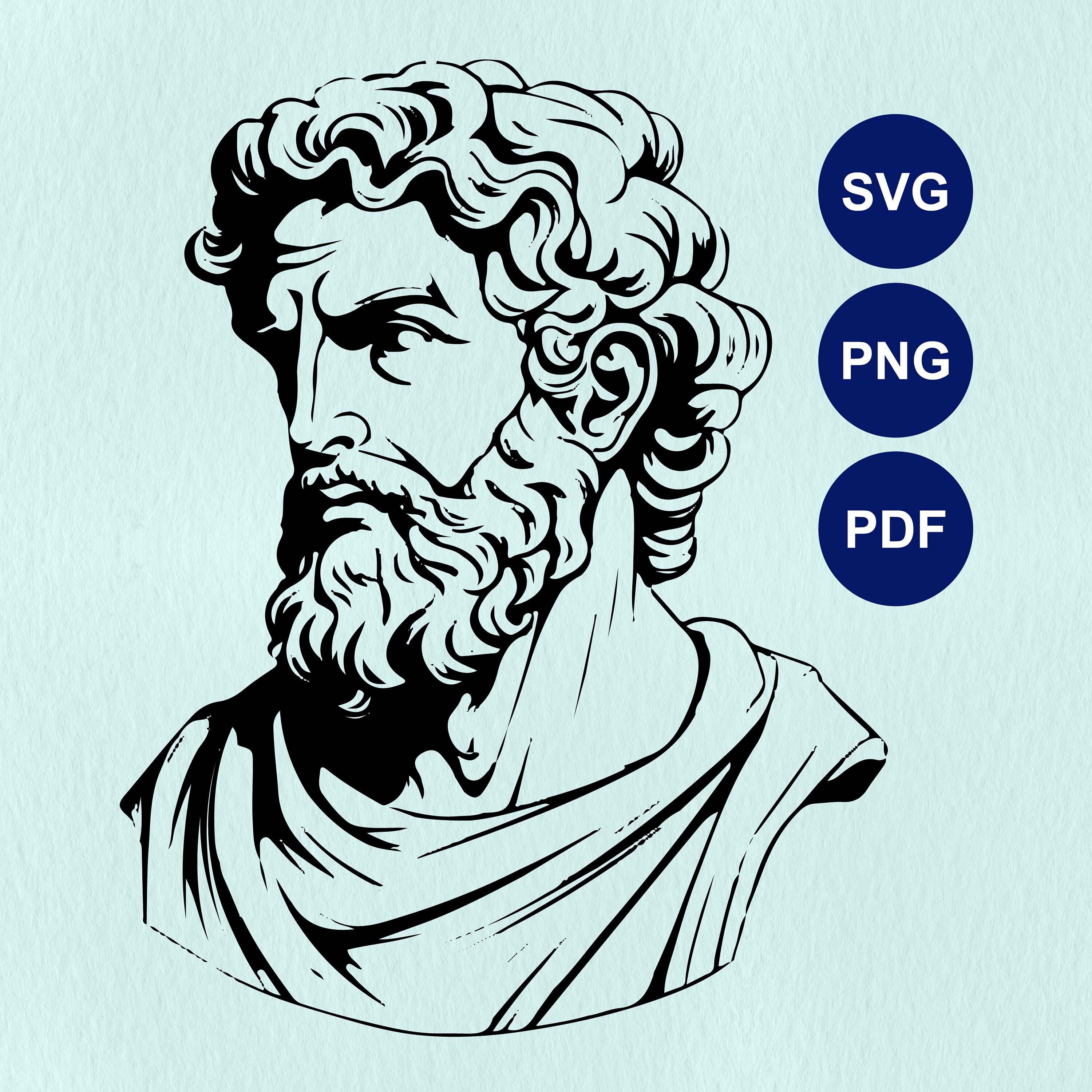 Antique Sculpture SVG, Socrates SVG, Greek Philosopher Cricut, Roman ...