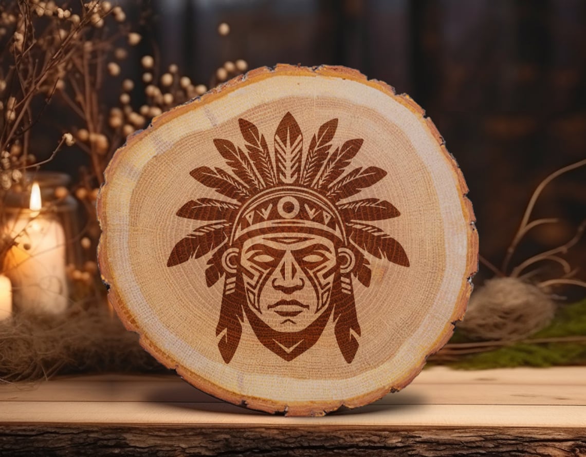 Native Chieftain Mask SVG, Indian American Chief Headdress Cricut SVG ...