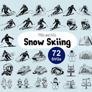 Snow Skiing SVG, Skiing Cricut, Winter Sport Lasercut, Mountain Skiing ...