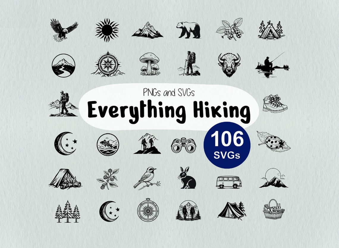 Hiking SVG Bundle, Hiking SVG Cut Files, Hiking Svg Design, Camping ...
