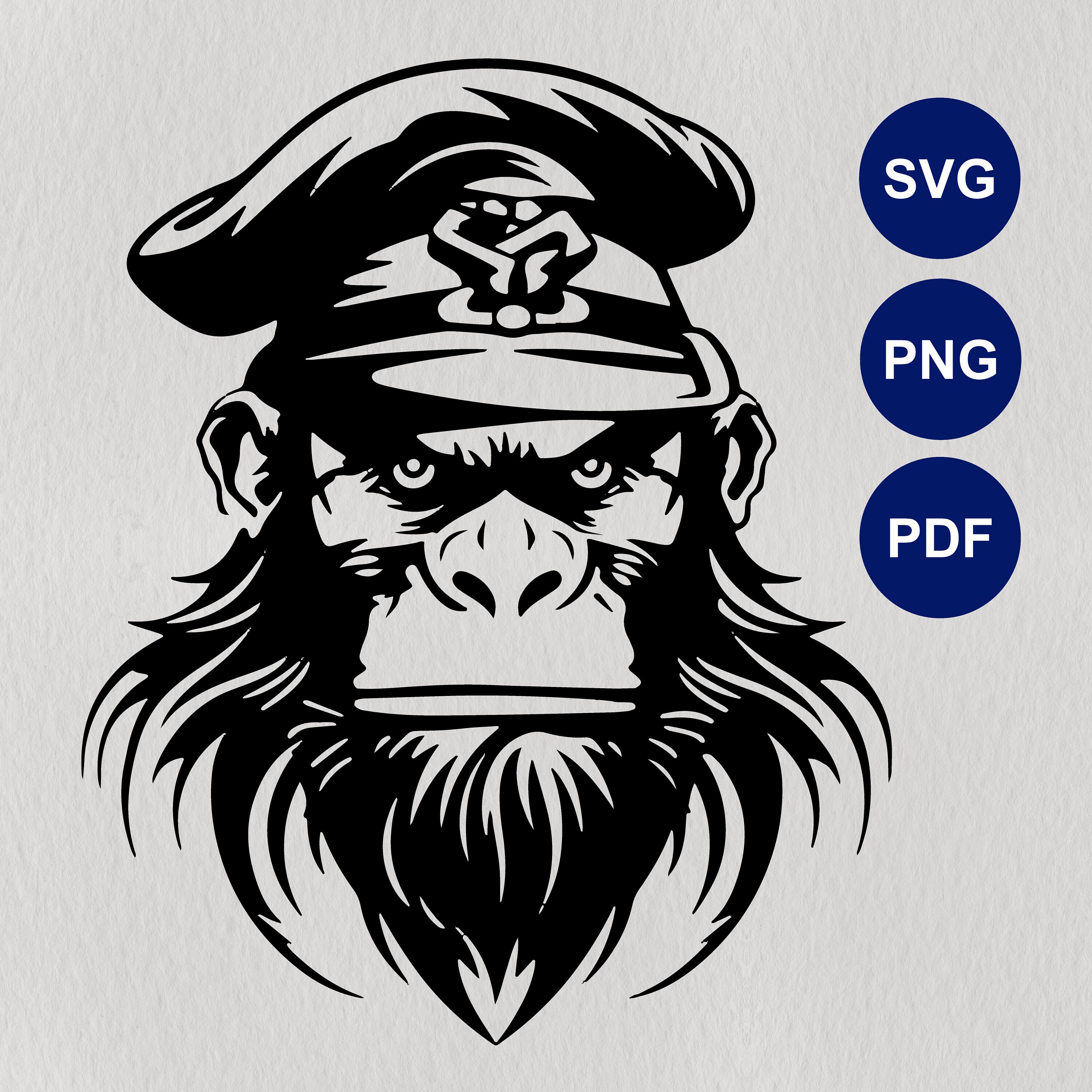 Monkey Sailor SVG, Monkey Sailor Cricut, Monkey Sailor Lasercut, Monkey ...