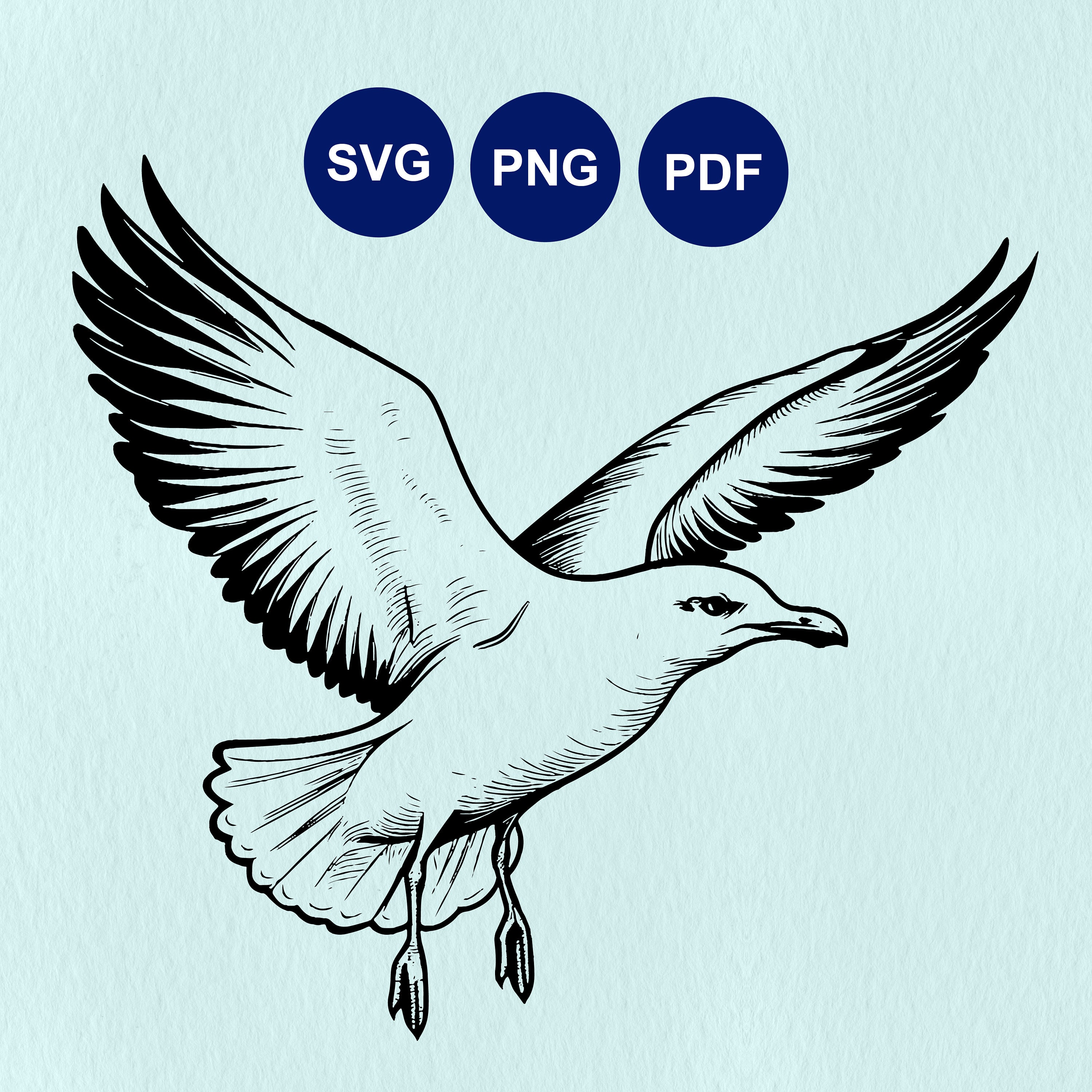 Flying Seagull SVG, Seagull Cricut File, Seagull Lasercut, Seagull SVG ...