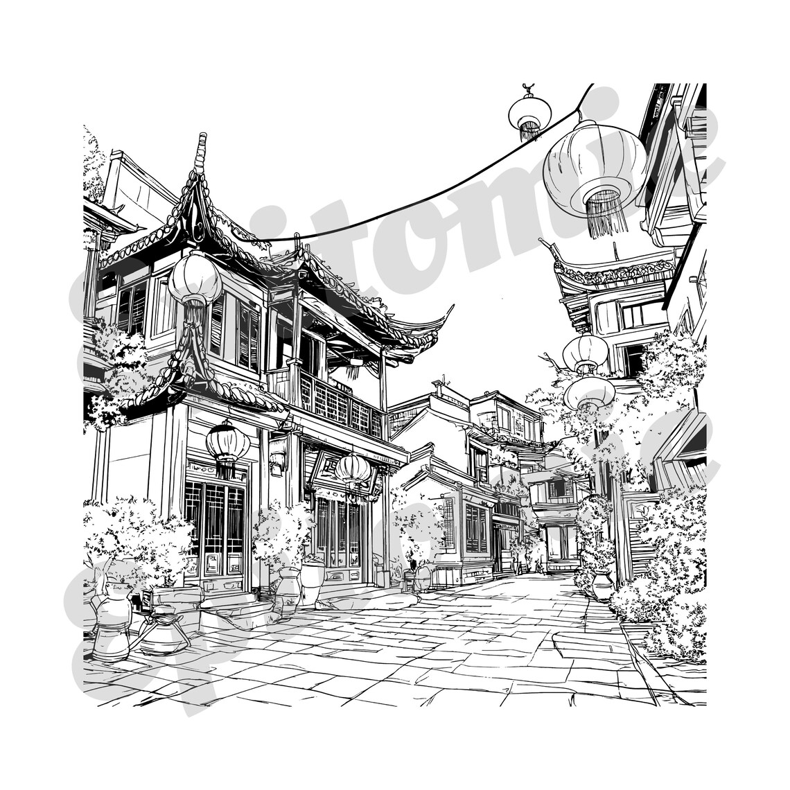 Chinatown House SVG | Chinese Town, East Asia Architecture Clipart | 10 ...