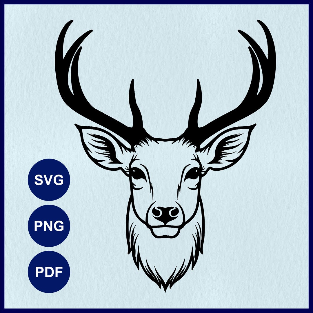 Deer SVG, Head of Deer File for Cricut, Moose Lasercut SVG, Wild Animal ...