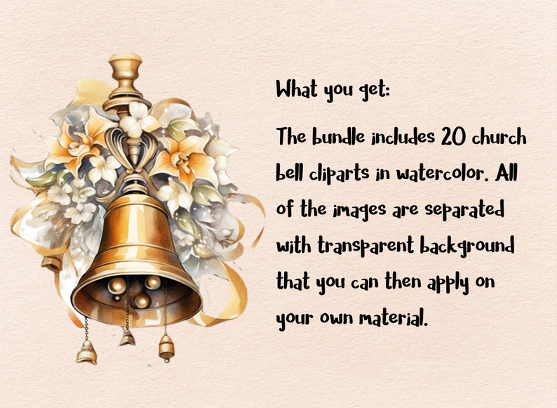 Church Bell Clipart Watercolor Wedding Bell Christmas Bell Clipart Ceremonial Bell Png