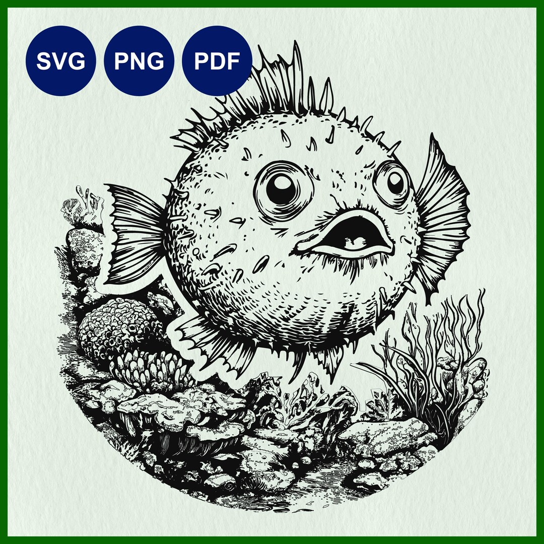 Puffer Fish SVG, Blow Fish SVG, Bubble Fish, Balloon Fish, Ocean Scene ...