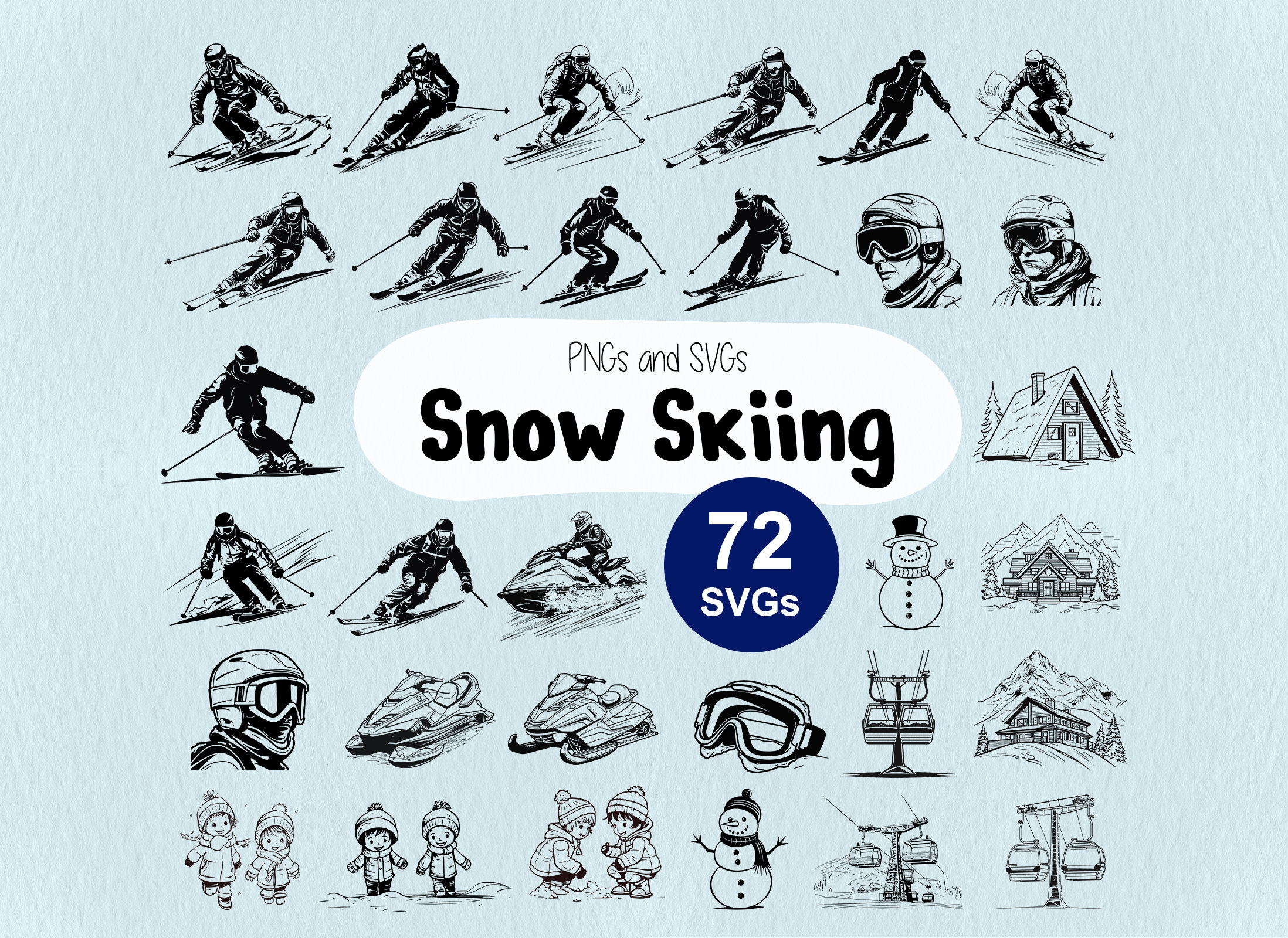 Snow Skiing SVG, Skiing Cricut Files, Skiing Lasercut, Skiing Stencil ...