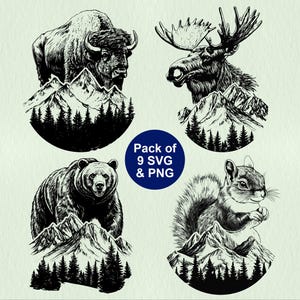 Woodland Animals SVG: Forest Wild Life Vector File, Mountain Nature ...