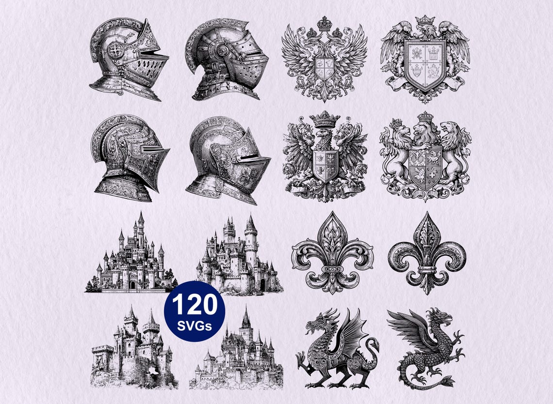 Medieval SVG: Middle Ages SVG, Medieval Knight & Castle, Fantasy ...