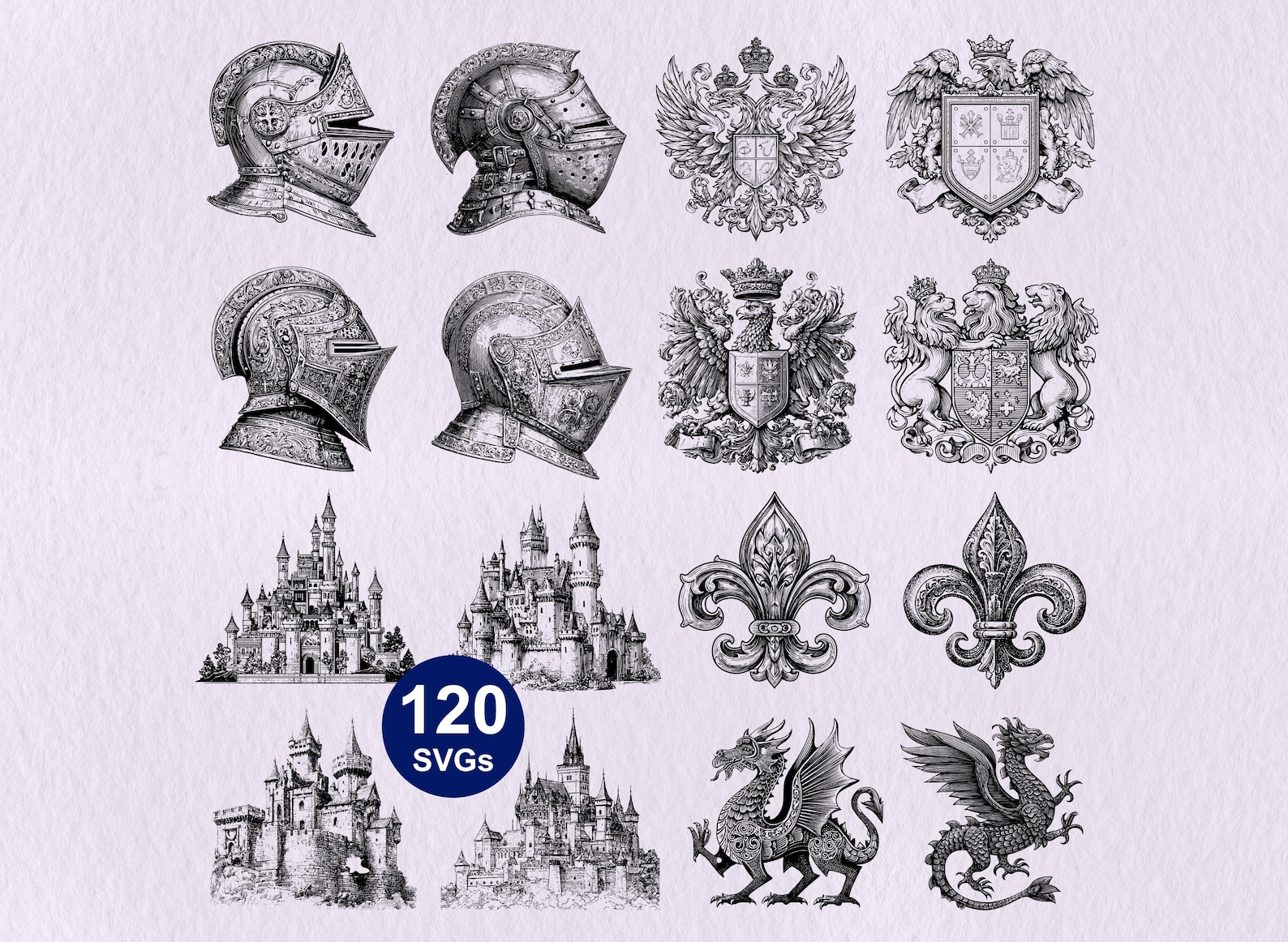 Medieval SVG: Middle Ages SVG, Medieval Knight & Castle, Fantasy ...