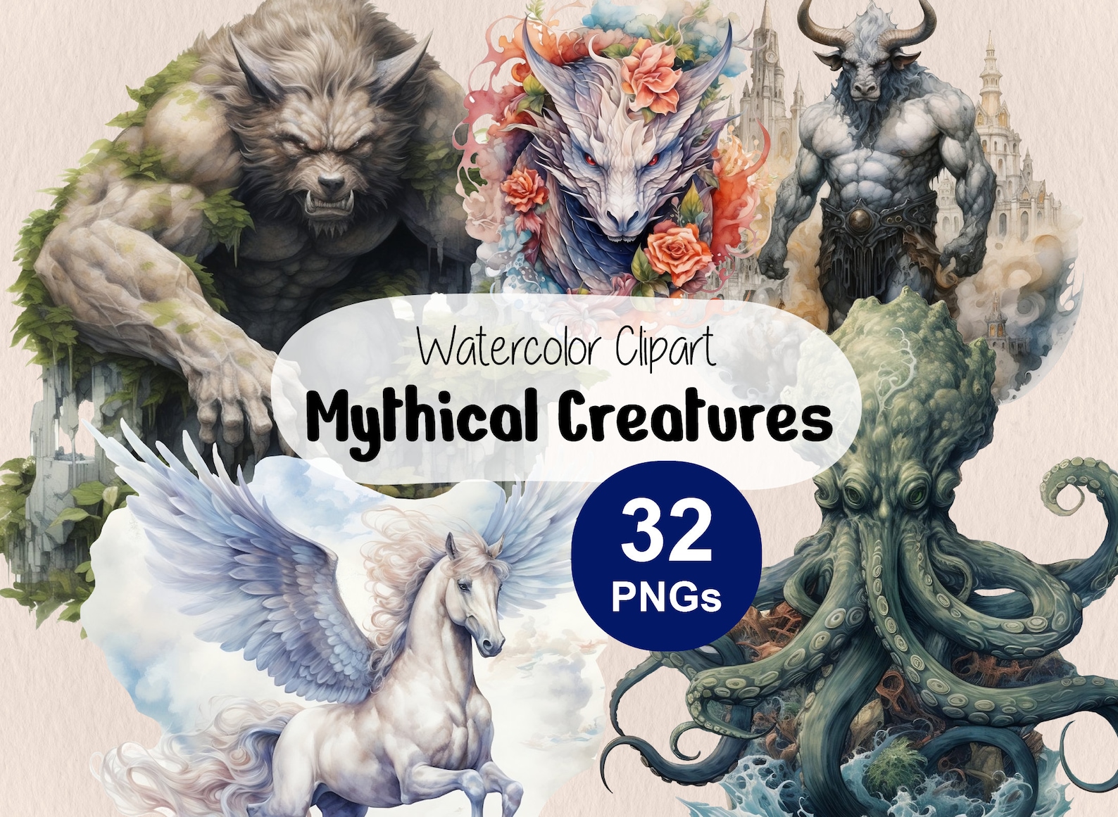 Mythical Creatures Clipart, Fantasy Monsters PNG, Magical Creatures ...