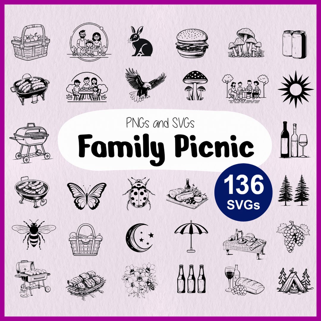 Picnic SVG Bundle, Picnic Basket SVG Cut Files, Picnic Cricut Stencil ...