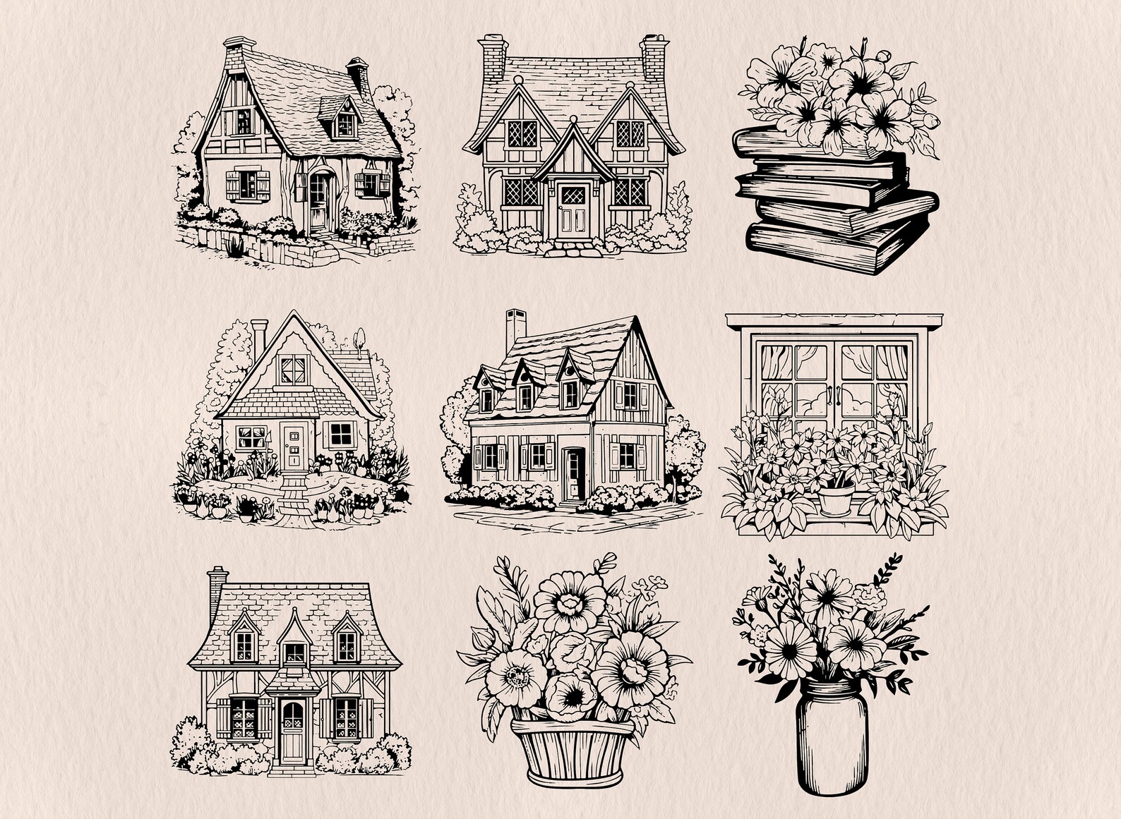Cottage Aesthetic SVG Bundle, Countryside SVG Files for Cricut, English ...