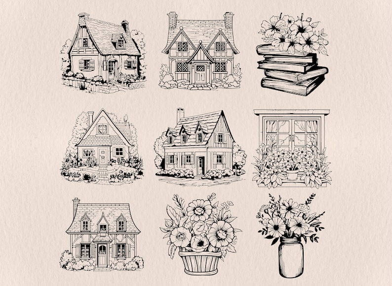Cottage Aesthetic SVG Bundle, Countryside SVG Files for Cricut, English ...
