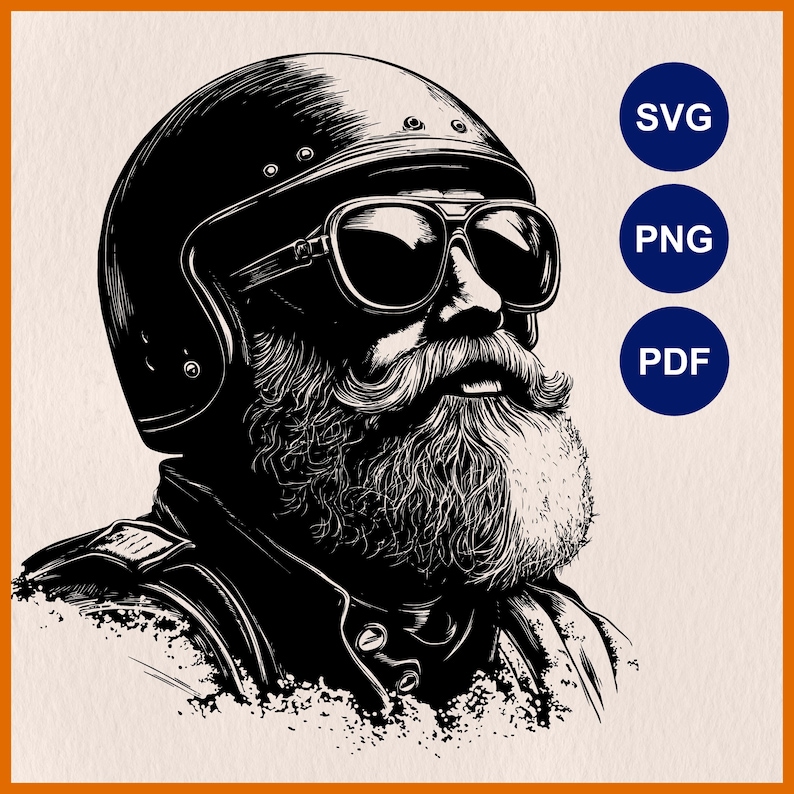 Biker Portrait SVG, Biker Dad Laser Cut, Bikers Clipart, Motorbike ...