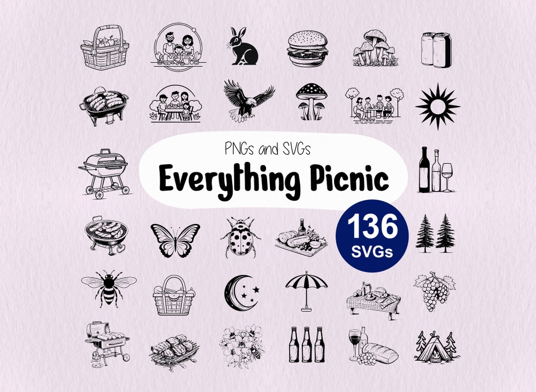 Picnic SVG Bundle Picnic Basket SVG Cut Files Picnic Cricut - Etsy