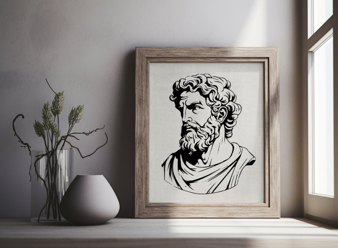 Antique Sculpture SVG, Socrates SVG, Greek Philosopher Cricut, Roman ...