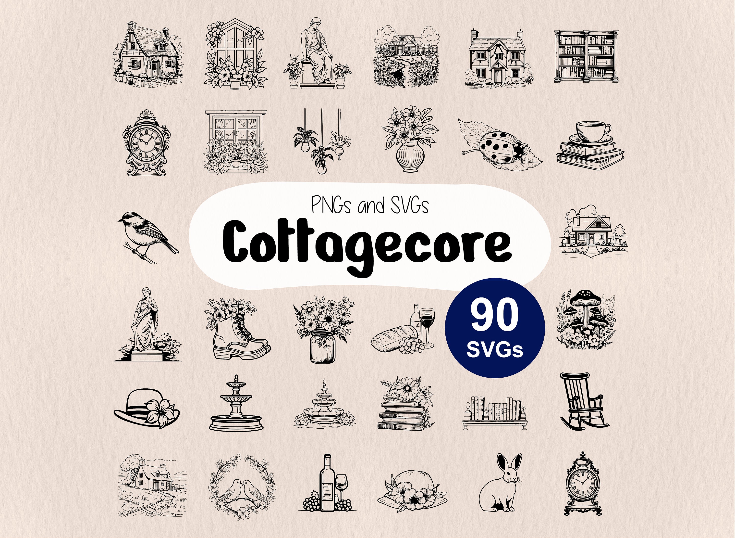 Cottagecore SVG, Cottagecore Lasercut Files, Gardening Cricut Stencil ...