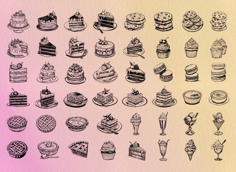 Sweet Desserts SVG, Cheesecake SVG, Sweet Treats Cricut, Confectionary ...