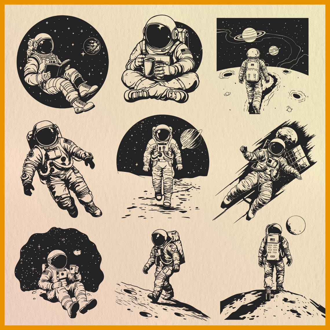 Astronaut SVG Bundle: Cosmonaut and Space Travel Vector Files - Etsy Canada