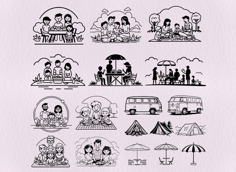 136 Picnic Party SVG, Camping Party SVG Cricut, BBQ Party Svg Lasercut ...