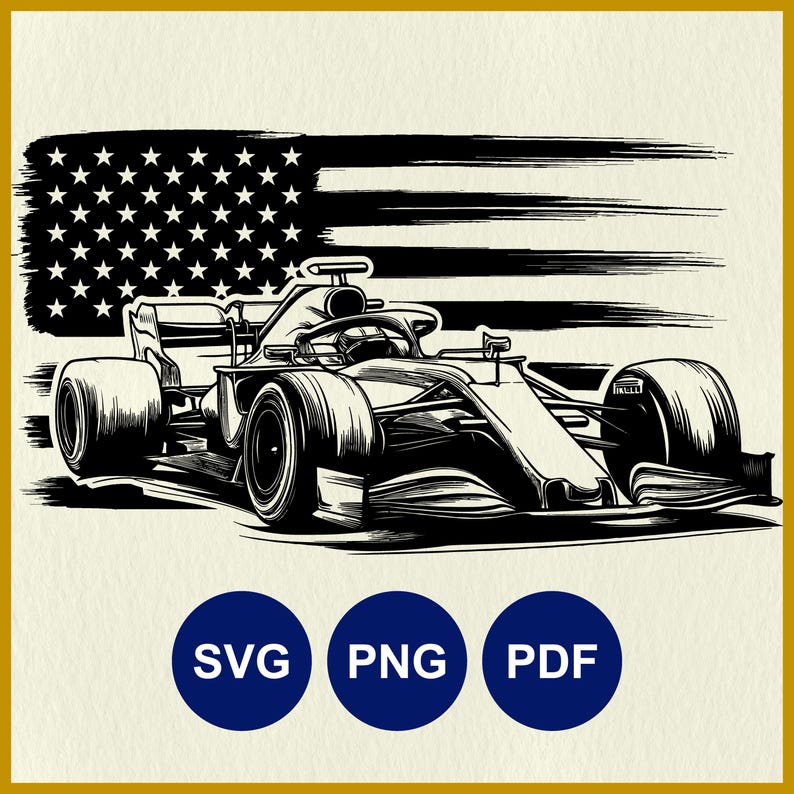 American Race Car SVG, F1 Racing, Formula 1, US Racing Cricut, USA Race ...
