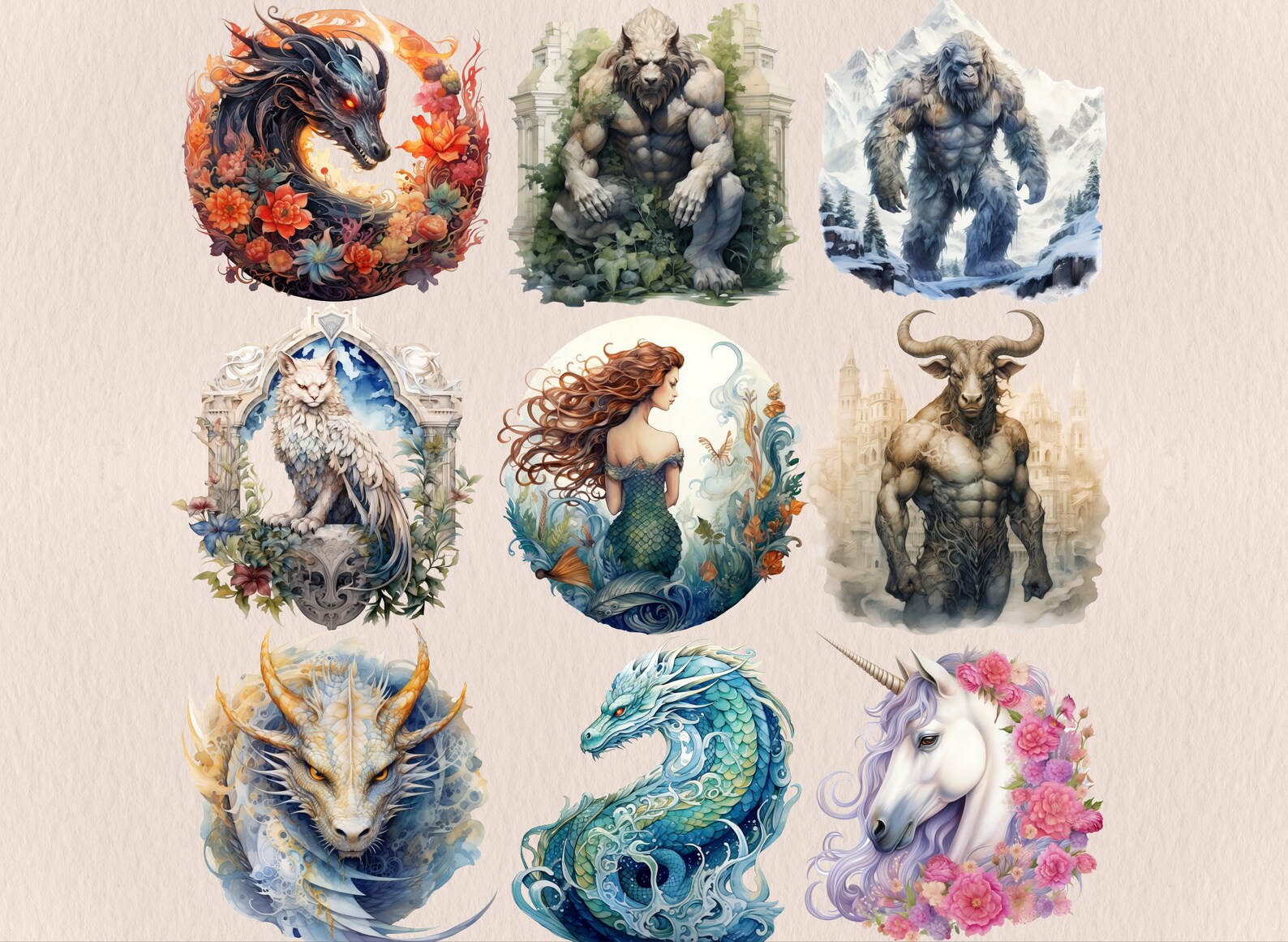 Mythical Creatures Clipart, Fantasy Monsters PNG, Magical Creatures ...