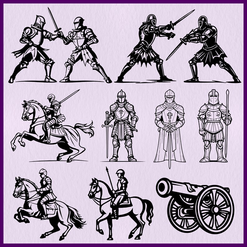 Medieval Knights SVG: Knights Templar, Middle Ages Battle, Chivalry ...