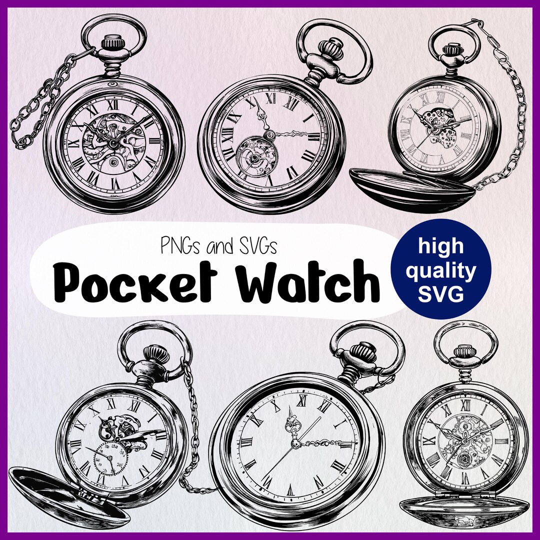 Pocket Watch SVG, Vintage Watch Cricut, Retro Pocket Watch, Vintage ...