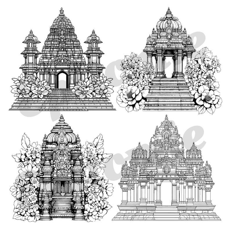 Hindu Temple SVG: Indian Vector Files for Cricut and Laser Cut - Etsy