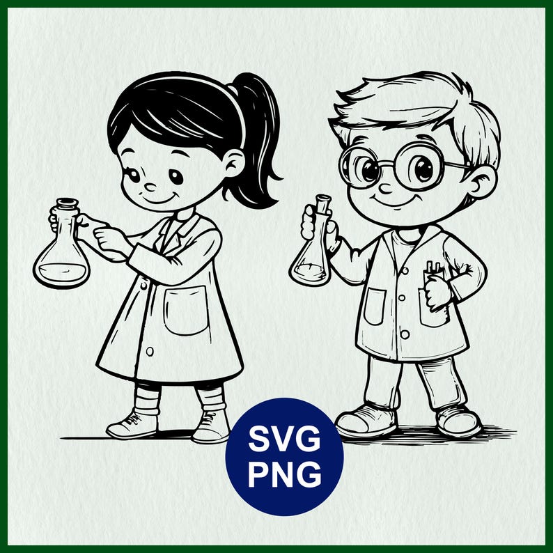 Science Kid SVG | Little Boy, Little Girl Scientist | Science Class ...