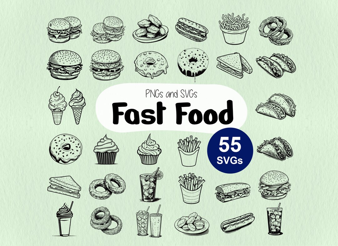 Fast Food SVG, Fast Food Cricut, Fast Food Silhouette, Fast Food ...