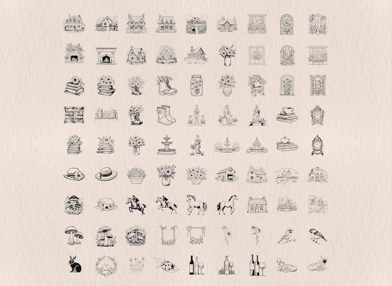 Cottage Aesthetic SVG Bundle, Countryside SVG Files for Cricut, English ...