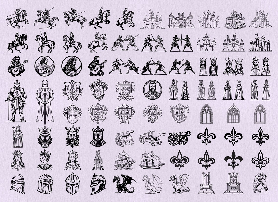 145 Medieval SVG, Medieval Sigil Cricut, Medieval Crest Stencil, Middle ...