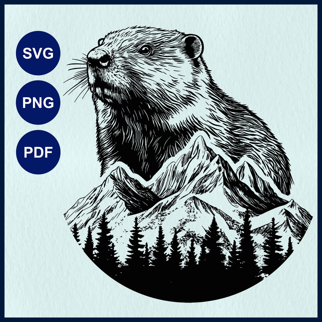 Beaver Woodland SVG, Beaver Scene Png, Animals Conservation, Beaver SVG ...