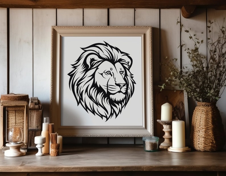 Lion Head SVG: Lion King Clipart, Lion Mane Vector File, African ...