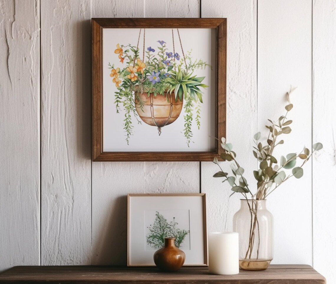 Hanging Plants Clipart, Potted Plant Clipart, Hanging Garden PNG ...