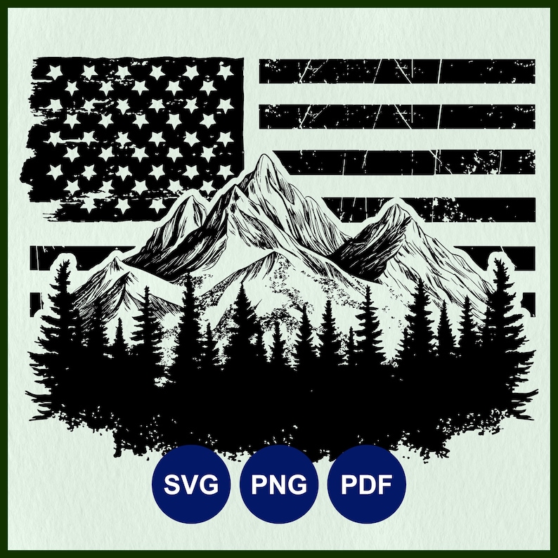 American Nature SVG | National Park Clipart | Mountain Range With ...