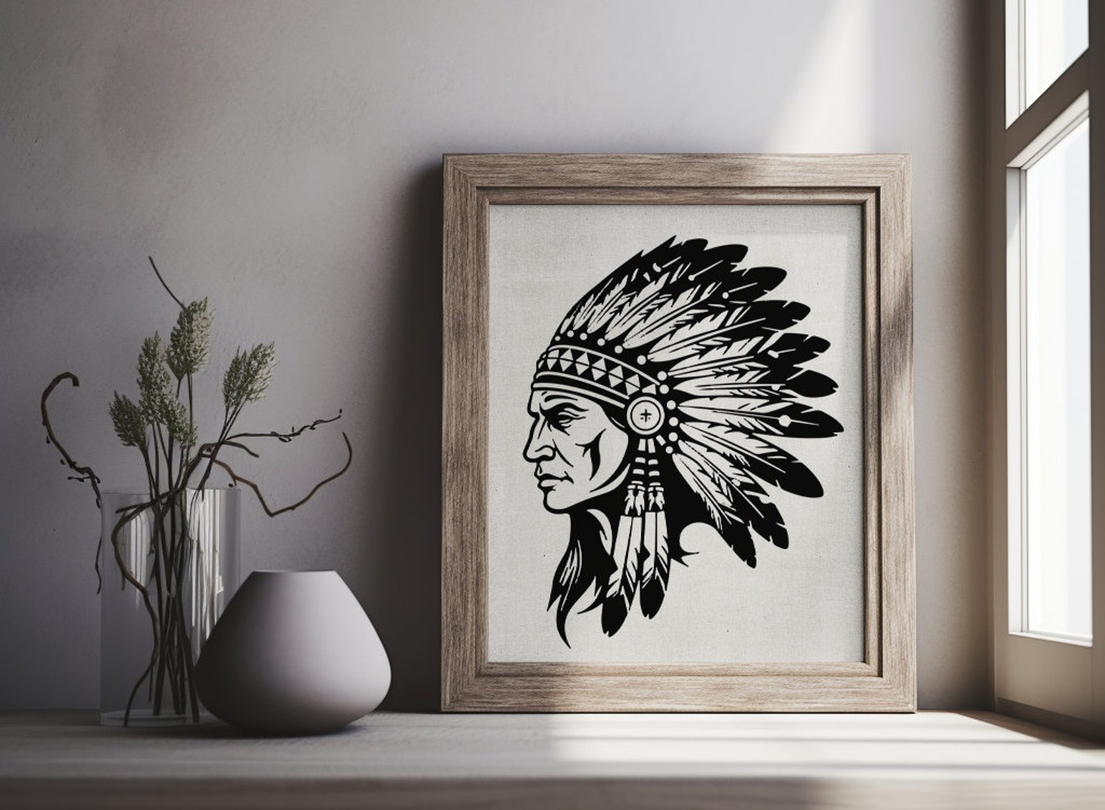 Native Chieftain SVG | Indian American Chief | Native American Tribal ...