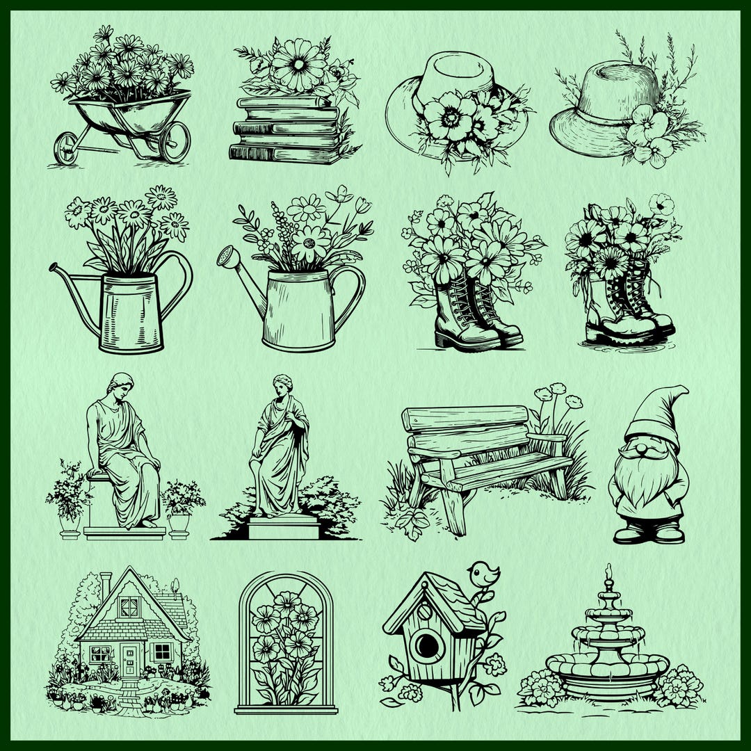 Cottage Garden SVG: Cottagecore Gardening Vector Files and Countryside ...