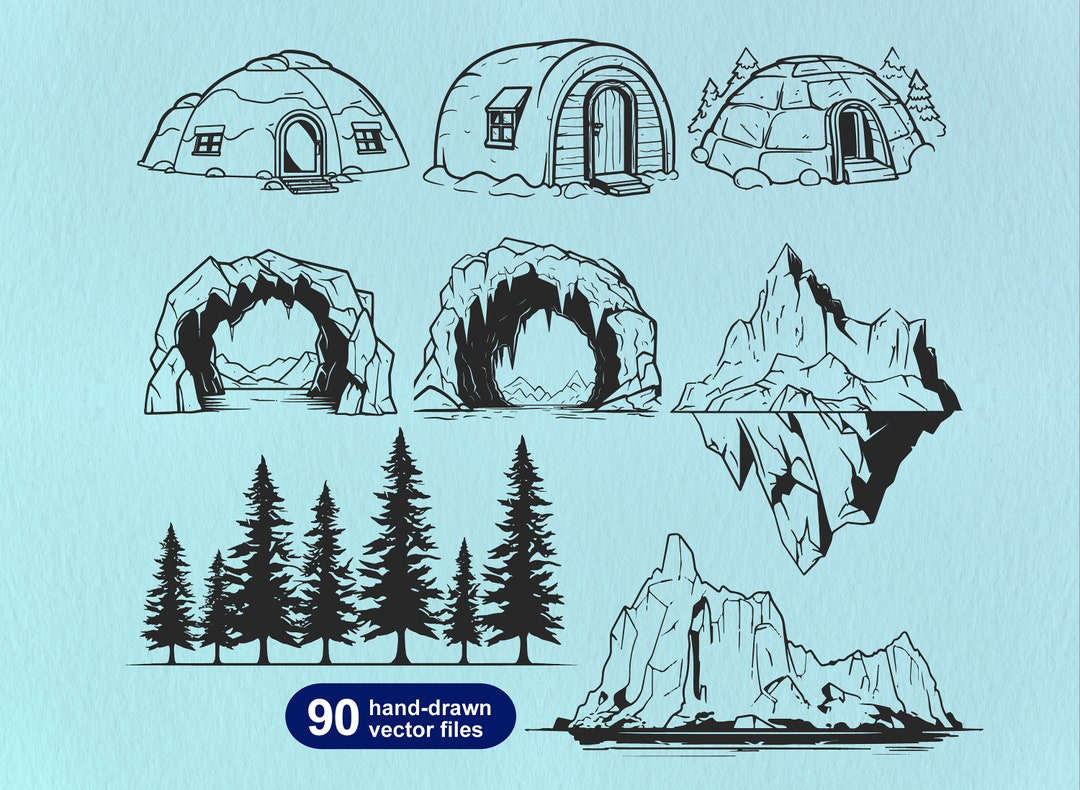 Arctic Tundra SVG, Ice Cave SVG Cricut, Antarctica Stencil, North Pole ...